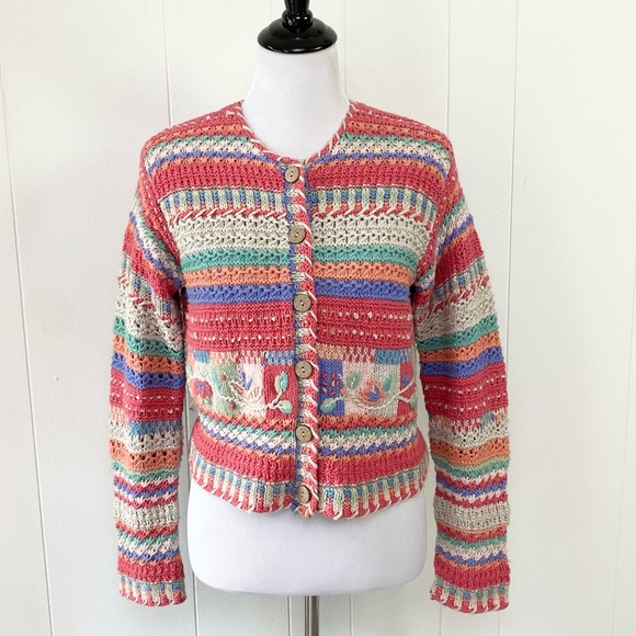 Sigrid Olsen | Sweaters | Sigrid Olsen Vtg Handknit Cardigan Sweater ...